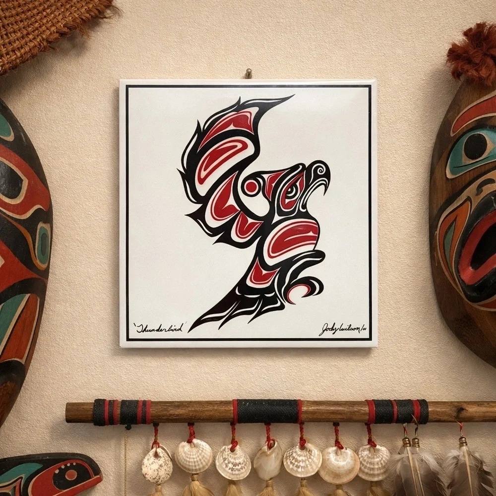 Vintage | Art | Vintage Jody Wilson Thunderbird Ceramic Tile Art Signed ...